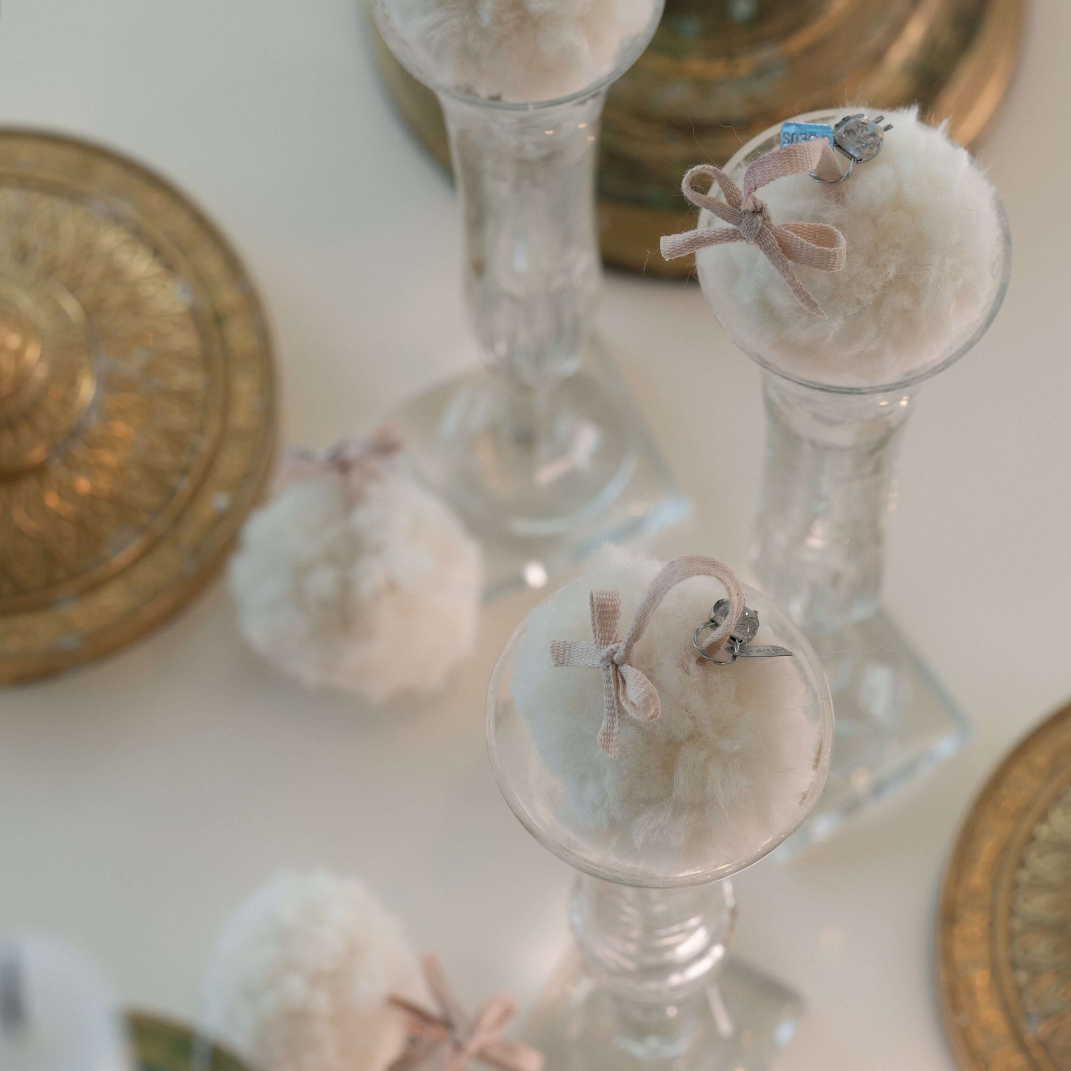 3 Handmade Wool Snowballs | Vintage-Inspired Christmas Decor