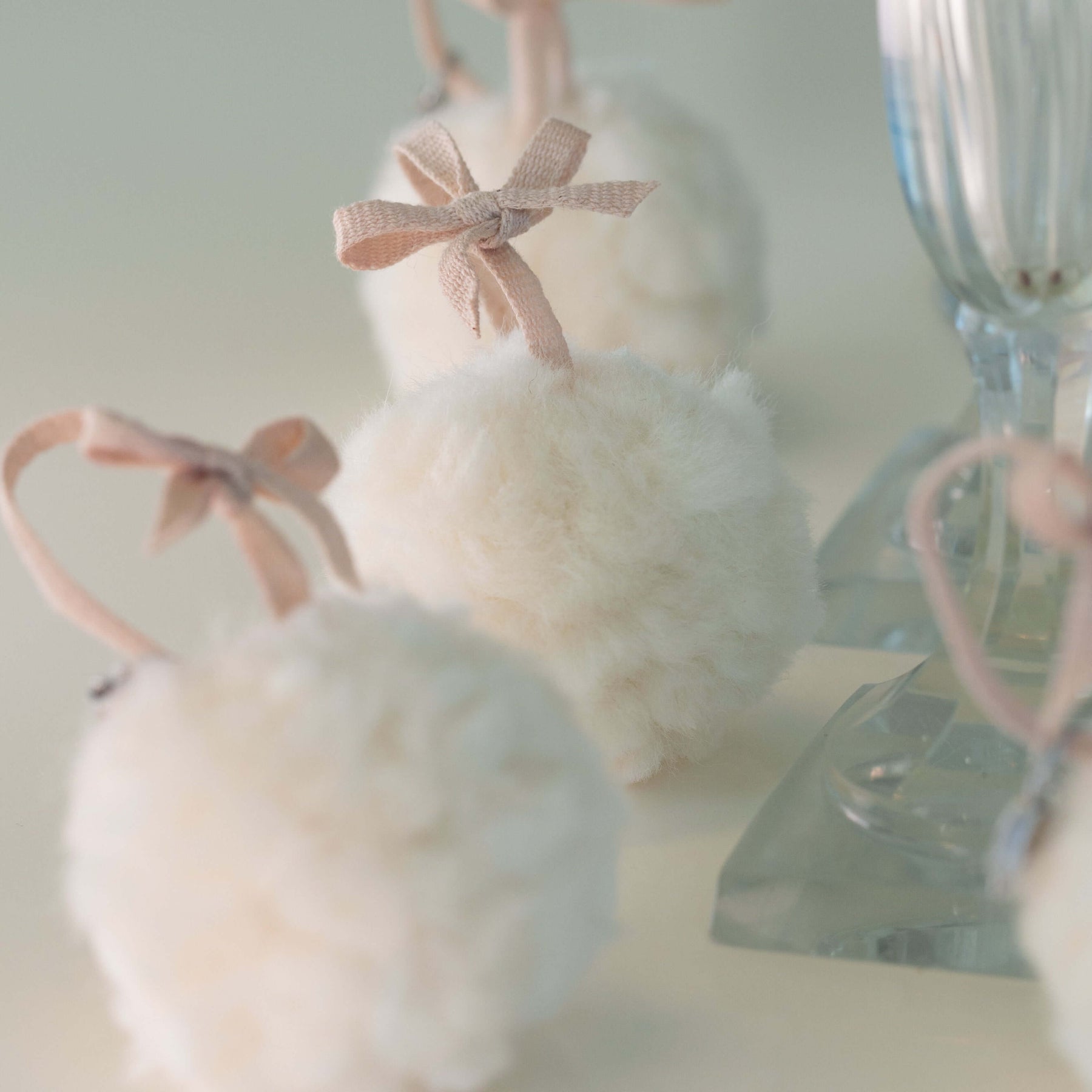 3 Handmade Wool Snowballs | Vintage-Inspired Christmas Decor