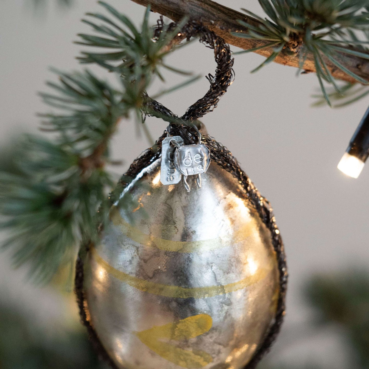 Glass Bauble with Hand-Painted Decorations | Christmas Decor